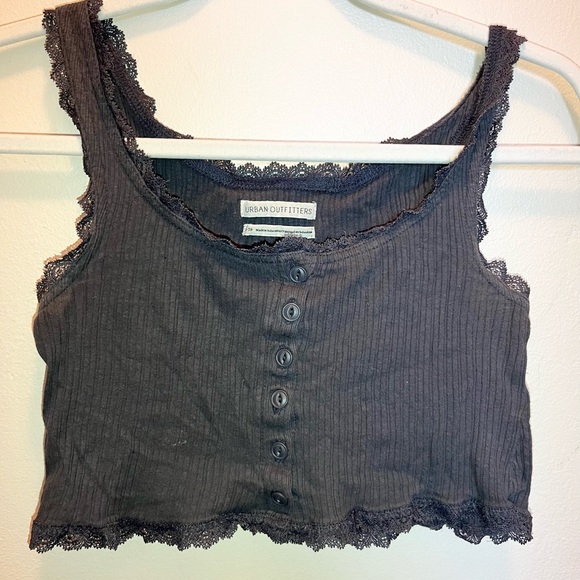 Urban Outfitters | Tops | Grey Lace Urban Outfitters Crop Top | Poshmark